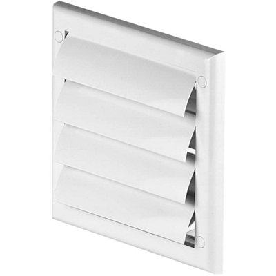 White Gravity Grille 150 mm / 6" External Ducting Air Vent with Round ...
