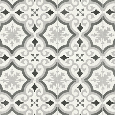 White Grey Designer Anti-Slip 2.8mm Thick Vinyl Flooring For Kitchen ...