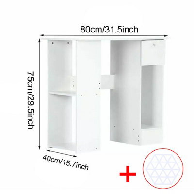 White H Shaped Gaming Computer Desk with Storage Shelves