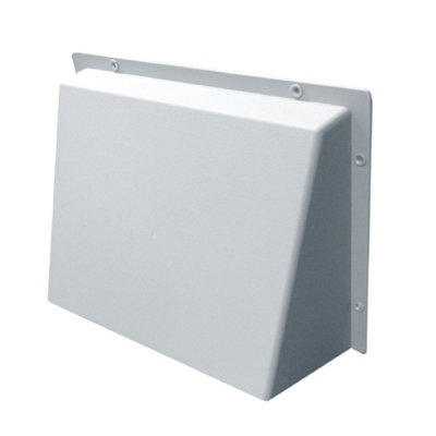 White Hooded Cowl 9" x 9" Vent Cover for Air Bricks Grilles Extractors ...