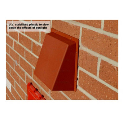 White Hooded Cowl 9" x 9" Vent Cover for Air Bricks Grilles Extractors ...