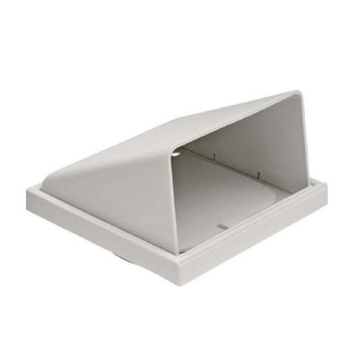 White Hooded Extractor Fan Vent Grille Cowl with Back Draught Shutter 4 ...