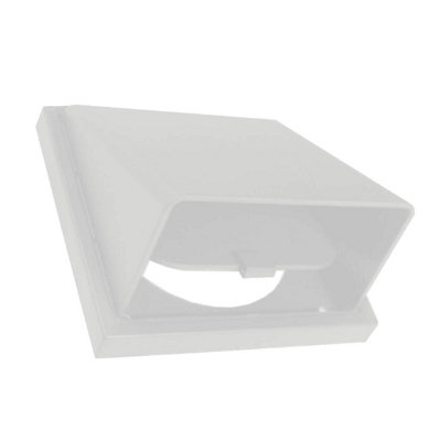 White Hooded Extractor Fan Vent Grille Cowl with Back Draught Shutter 4 ...