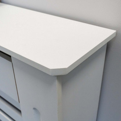 White Horizontal Line Design Radiator Cover - Large | DIY at B&Q