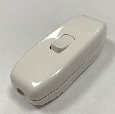 WHITE IN LINE TORPEDO SWITCH 2 OR 3 CORE IDEAL FOR TABLE LAMP ROCKER SWITCH