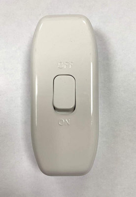 White In Line Torpedo Switch 2 or 3 Core Ideal for Table Lamp Rocker Switch