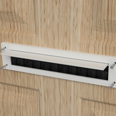 White Internal PVC Letterbox Draught Excluder Seal With Brush & Flap ...