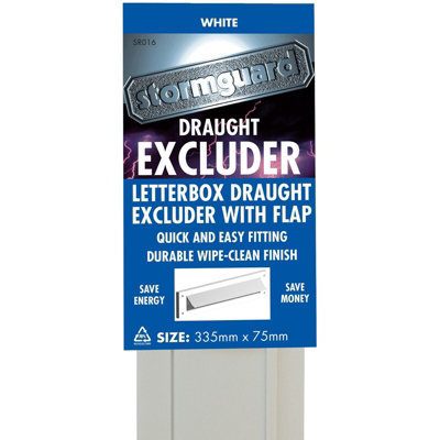 White Internal PVC Letterbox Draught Excluder Seal With Brush & Flap ...