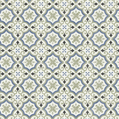 White Ivory Designer Anti-Slip 2.8mm Thick Vinyl Flooring For Kitchen ...