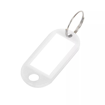 White Key Tags Pack of 10 Reusable Plastic Keyring Labels for Key ...