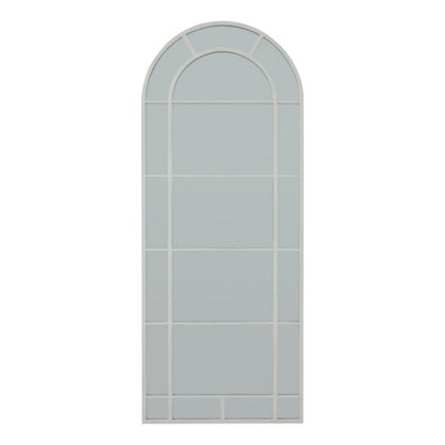White Large Arched Window Mirror