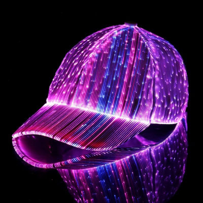 White LED Fiber Optic Light-Up Baseball Cap Couple Flash Hat
