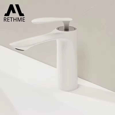 White Maple Leaf Waterfall Faucet Hot and Cold Mixer Tap