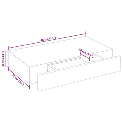 White Mdf Floating Wall Display Shelf 1 Drawer Book/dvd Storage