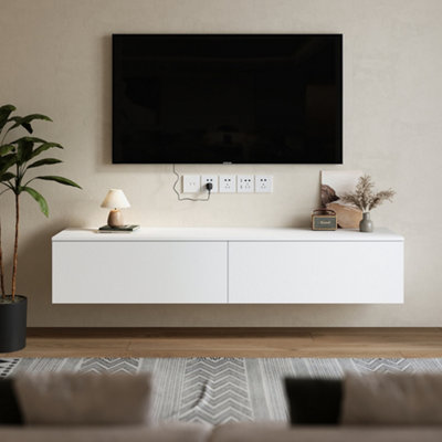 White MDF Framed Sideboard TV Stand TV Unit H 1600x D 350x H 300mm