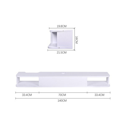 White MDF Framed Sideboard TV Stand TV Unit with Easy Cable Access H ...