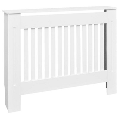 White MDF Radiator Cover Heating Cabinet 112 cm