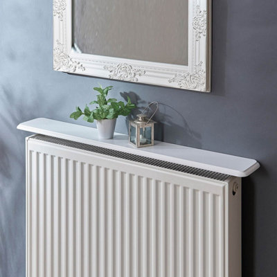 White MDF Radiator Shelf with Easy Fit Brackets, Satin Finish, No ...