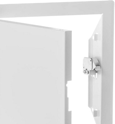 White Metal Access Panel 200mm x 200mm with Concealed Latch Inspection ...