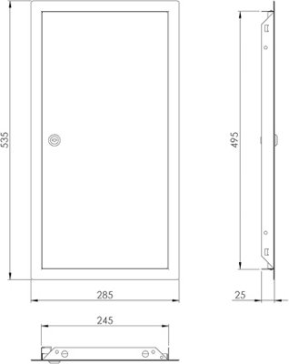 White Metal Access Panel 500mm x 250mm with Lock and Keys