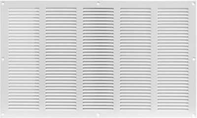 White Metal Air Vent Grille 500mm x 300mm with Fly Screen