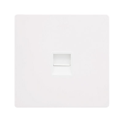 White Metal Screwless Plate Secondary Telephone Single Socket - White ...
