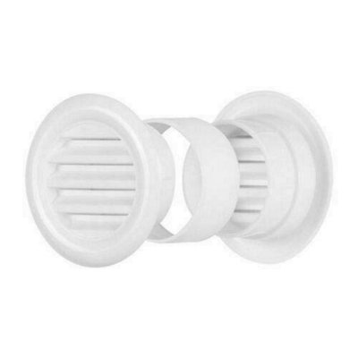 White Mini Circle Air Vent Grille Door Round Ventilation Cover