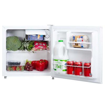 White Mini Fridge With Ice Box, 43L Tabletop Drink Cooler / Chiller ...