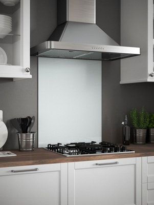 White Mist Toughened Glass Kitchen Splashback - 600mm x 750mm x 6mm ...