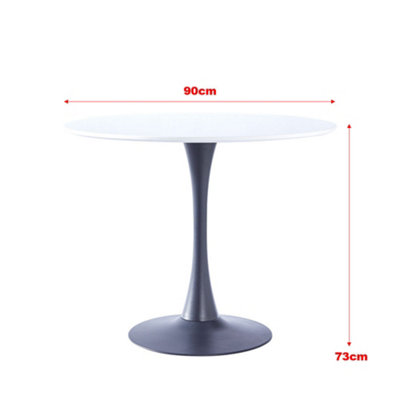 White Modern Round Wooden Dining Table Coffee Table with Metallic Base ...