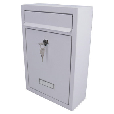 White Modern Style Letter Post Mail Box Metal Wall Door Gate House ...