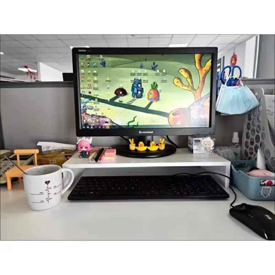 WHITE MONITOR RISER STAND ERGONOMIC LAPTOP DESK ORGANIZER WITH KEYBOARD ...