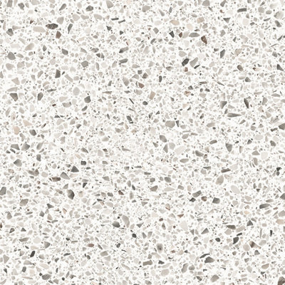 White Mosaic Effect Vinyl Flooring For LivingRoom, Kitchen, 2.4mm ...