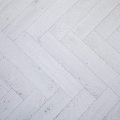 White Oak Parquet Style Soft Lino Flooring 4m Width Sheet Vinyl R10 ...