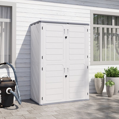 White Outdoor Plastic Large Storage Shed | DIY at B&Q