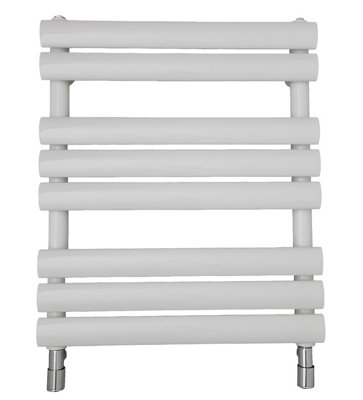 White Oval Panel Bathroom Radiator 600x500mm
