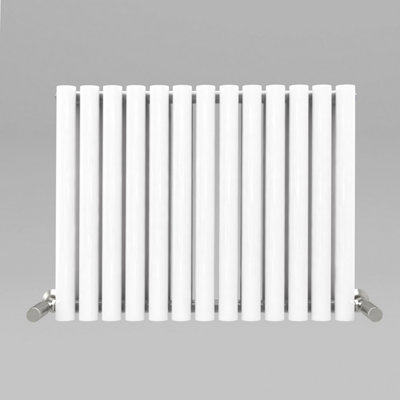 White Oval Tube 600x767mm Horizontal Double Panel Heated Towel Radiator ...