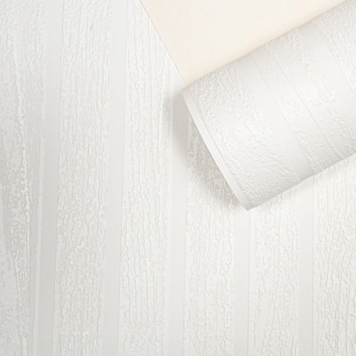 White Panel Effect Wallpaper Paintable Textured Thick Free Match ...