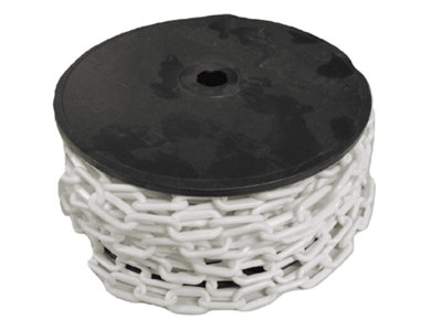 White Plastic Chain Links 10MM x 20 Metre (Garden Decorative Safety ...
