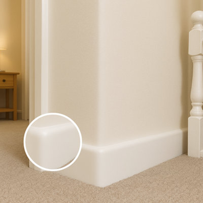 White Plastic UPVC Trim 90mm x 1 Metre, Plastic Edging Trim for Fascia ...