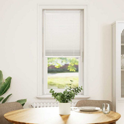 White Plisse Blind 50x125cm Pleated Blind - Sun & Vision Protection