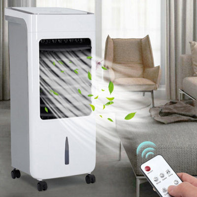 White Portable Air Cooler with Remote Control