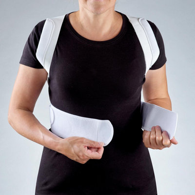 White Posture Brace with Adjustable Straps - Prevent Slouching ...