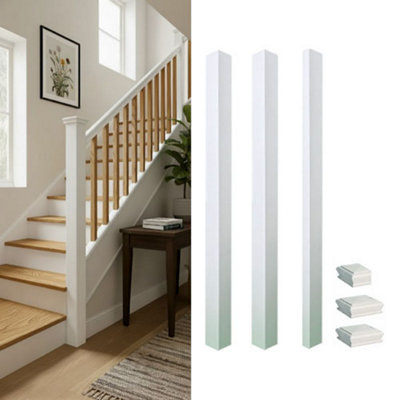 White Primed Newel Post 90mm Kit Traditional Products Ltd
