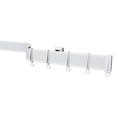 White PVC Curtain Track Bendable Flexi Track - Straight Track - 370cm