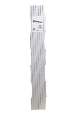White PVC Expanding Garden Trellis Plastic Climbing Plant Frame (W ...