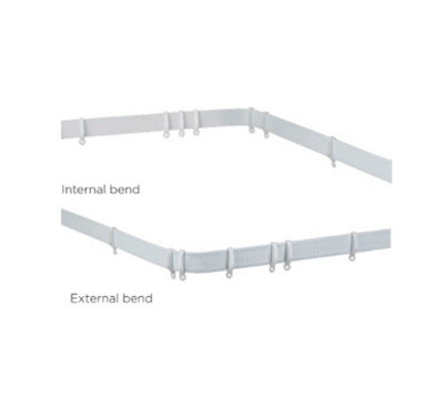 White PVC Plastic Curtain Track Bendable Flexi Track - Straight Track ...