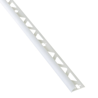 White PVC Tile Trim For 6mm Tiles Trade Pack of 5 2400mm Lengths