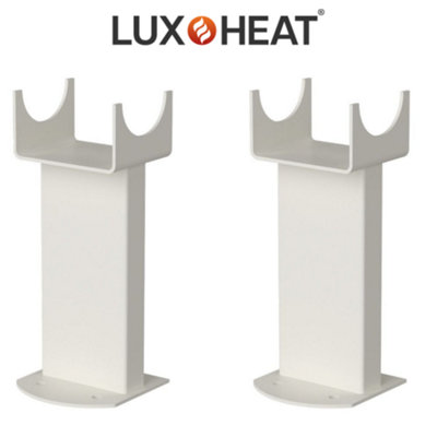 White Radiator Feet for Lux Heat Flat Radiators - Supplied in Pairs