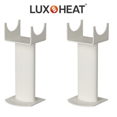 White Radiator Feet for Lux Heat Oval Radiators - Supplied in Pairs